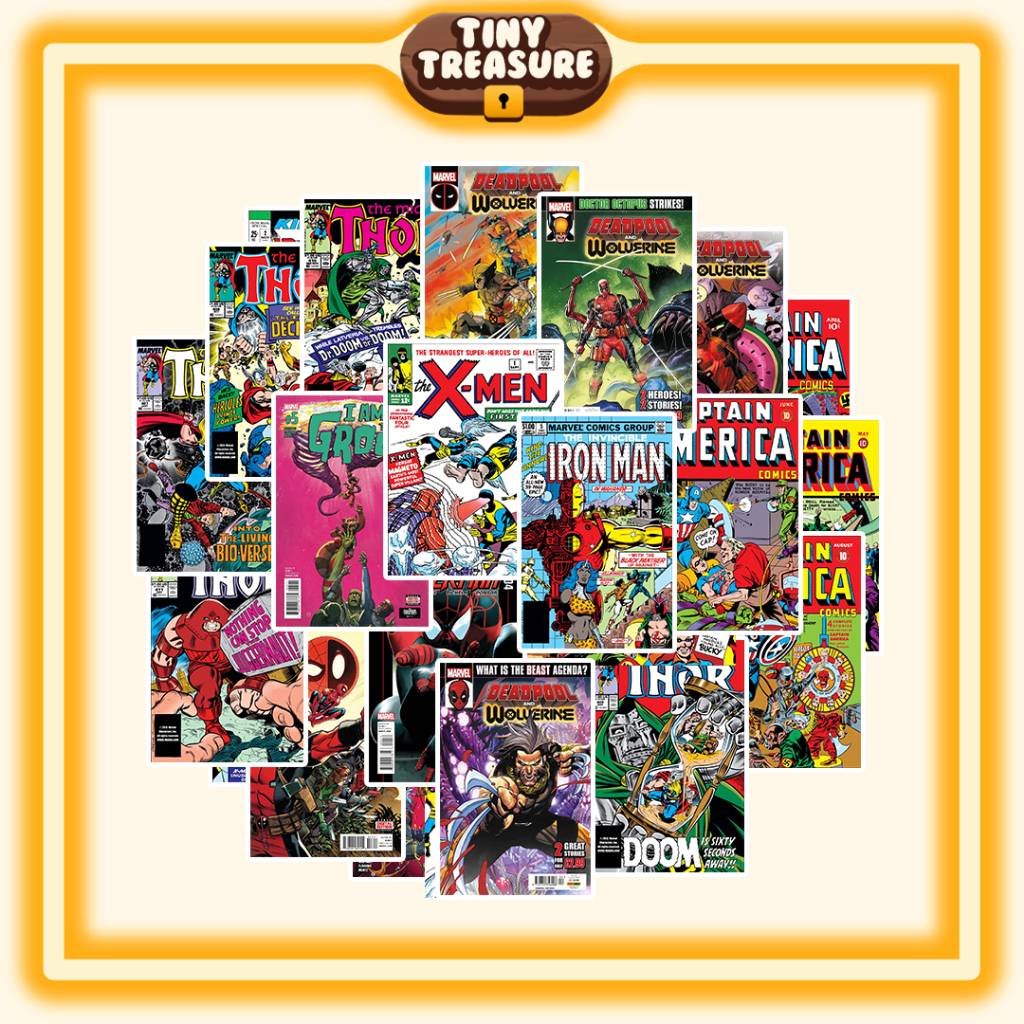 [60pcs] Comic Book Cover Stickers for Journal, Phone, Laptop, Tumbler ...