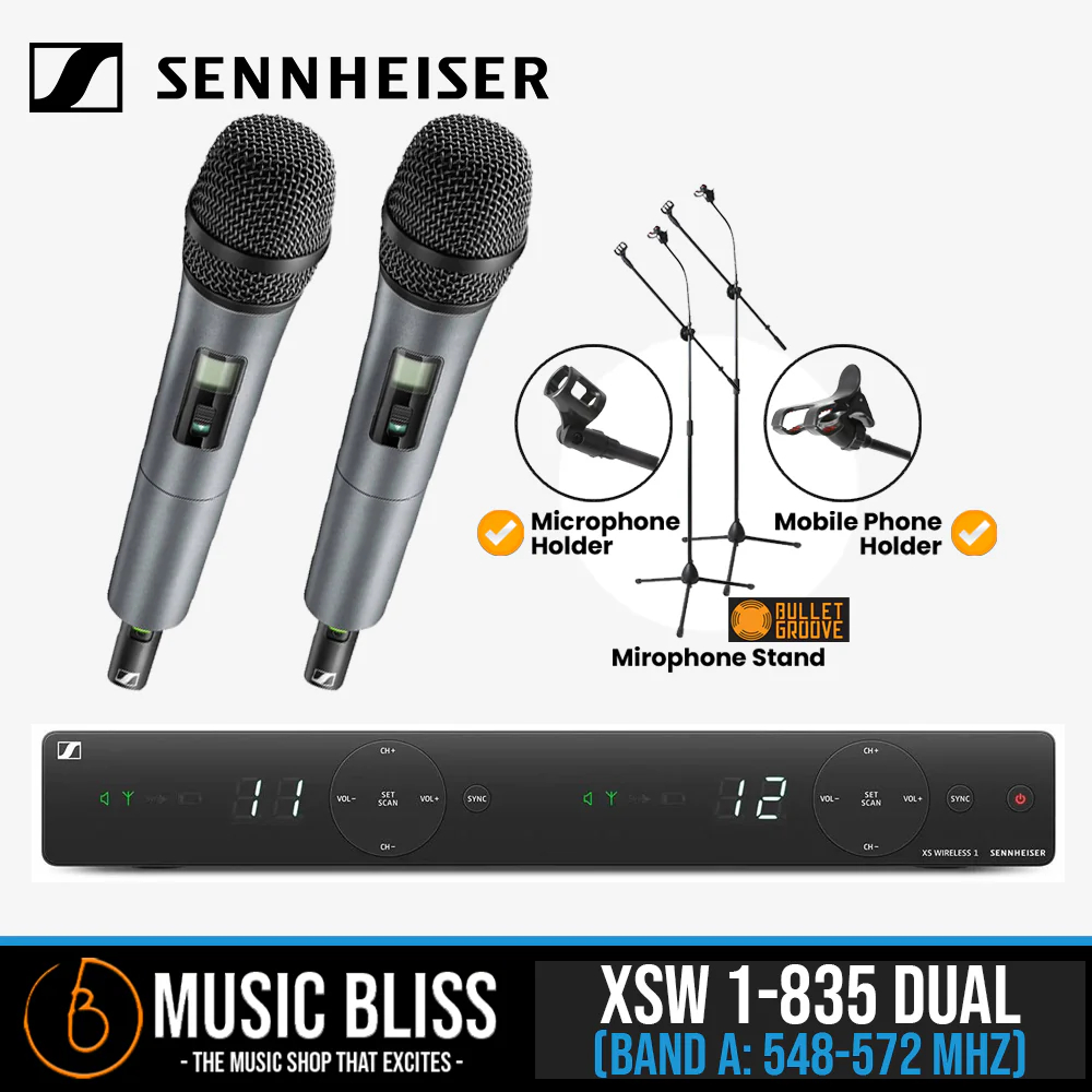 Sennheiser XSW 1-835 Dual Wireless Dual Handheld Microphone System with ...