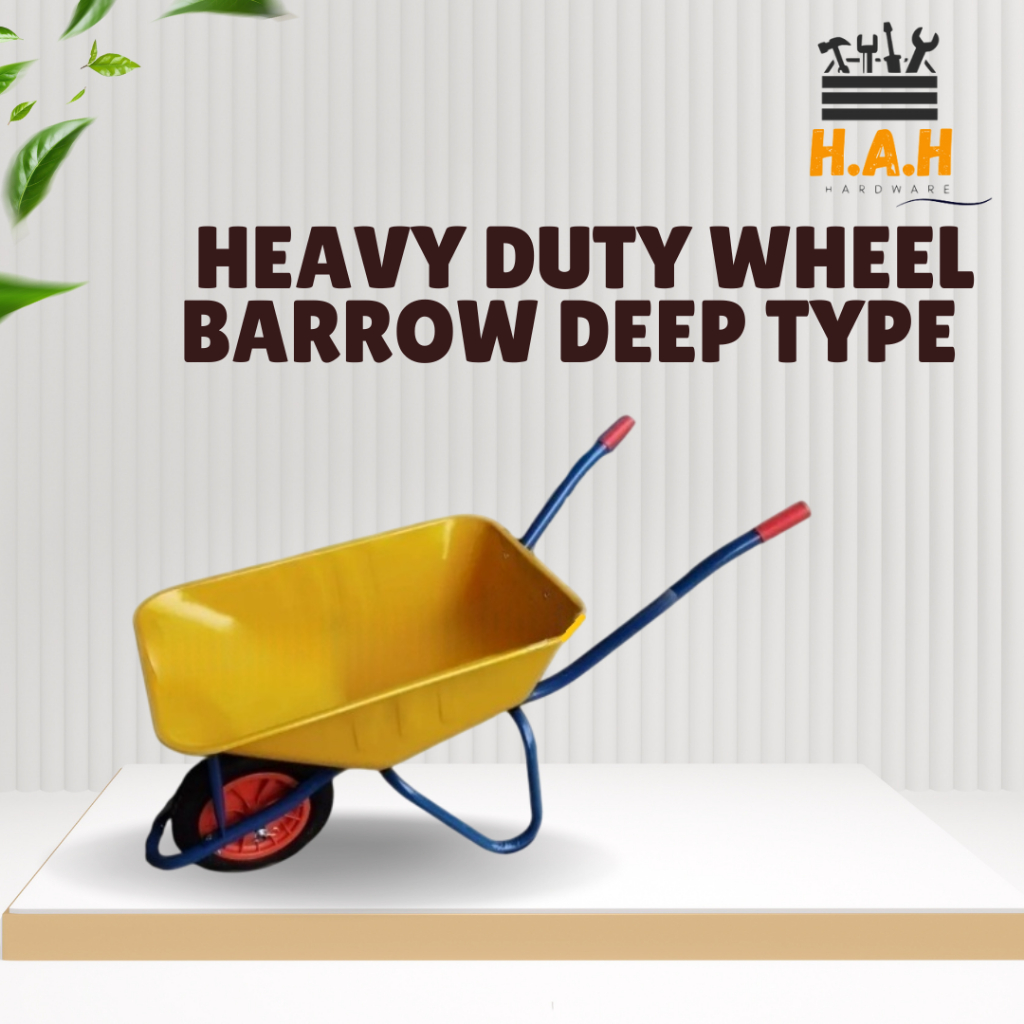 Heavy Duty Wheel Barrow Deep Type Wheelbarrow Cart Kereta Sorong Tolak ...