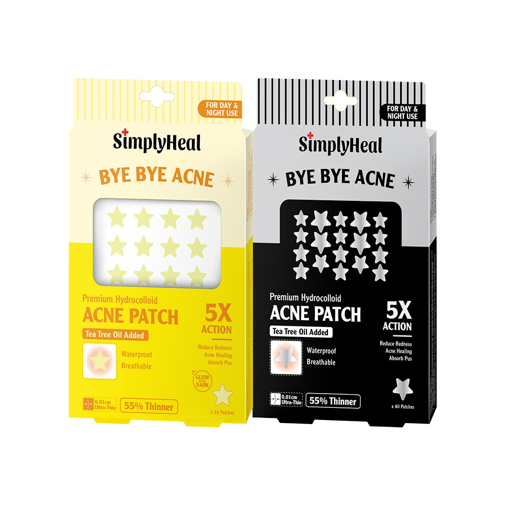 SimplyHeal Day & Night Premium Hydrocolloid Acne Patch (Stars / Glow in ...