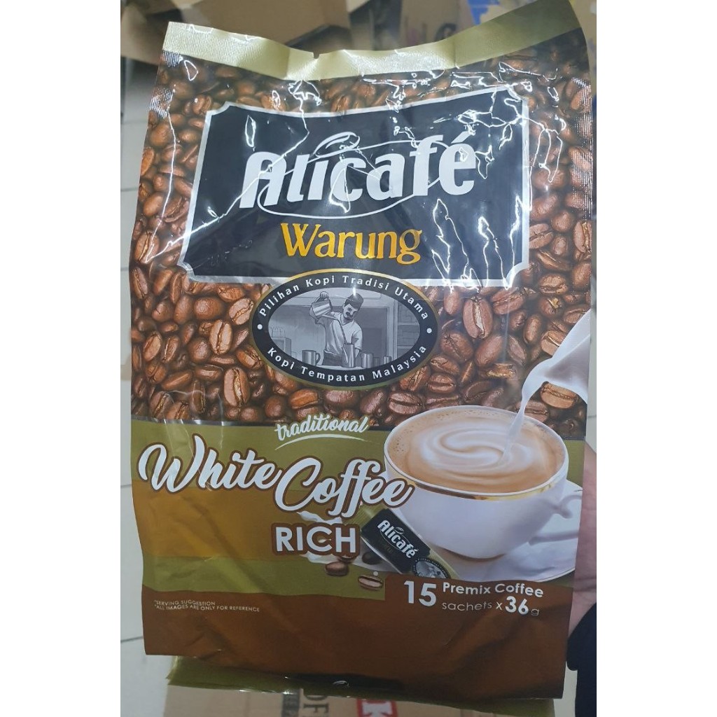 Alicafe 3 in 1 Warung White Coffee Rich / Kopi Putih KAW (15 Sachet x ...