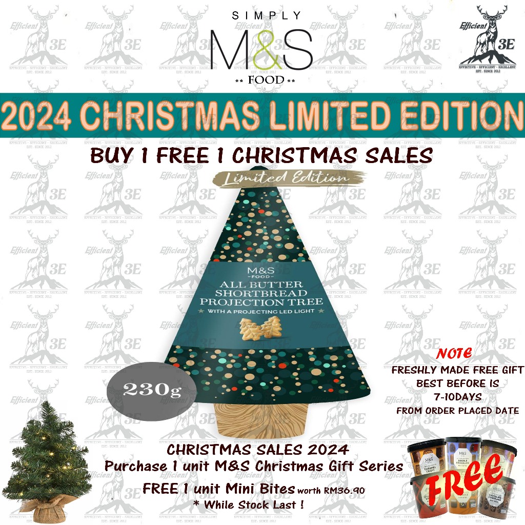 M&S Marks & Spencer 🌟 Shortbread Projection Tree Biscuits 🌟 | Shopee ...