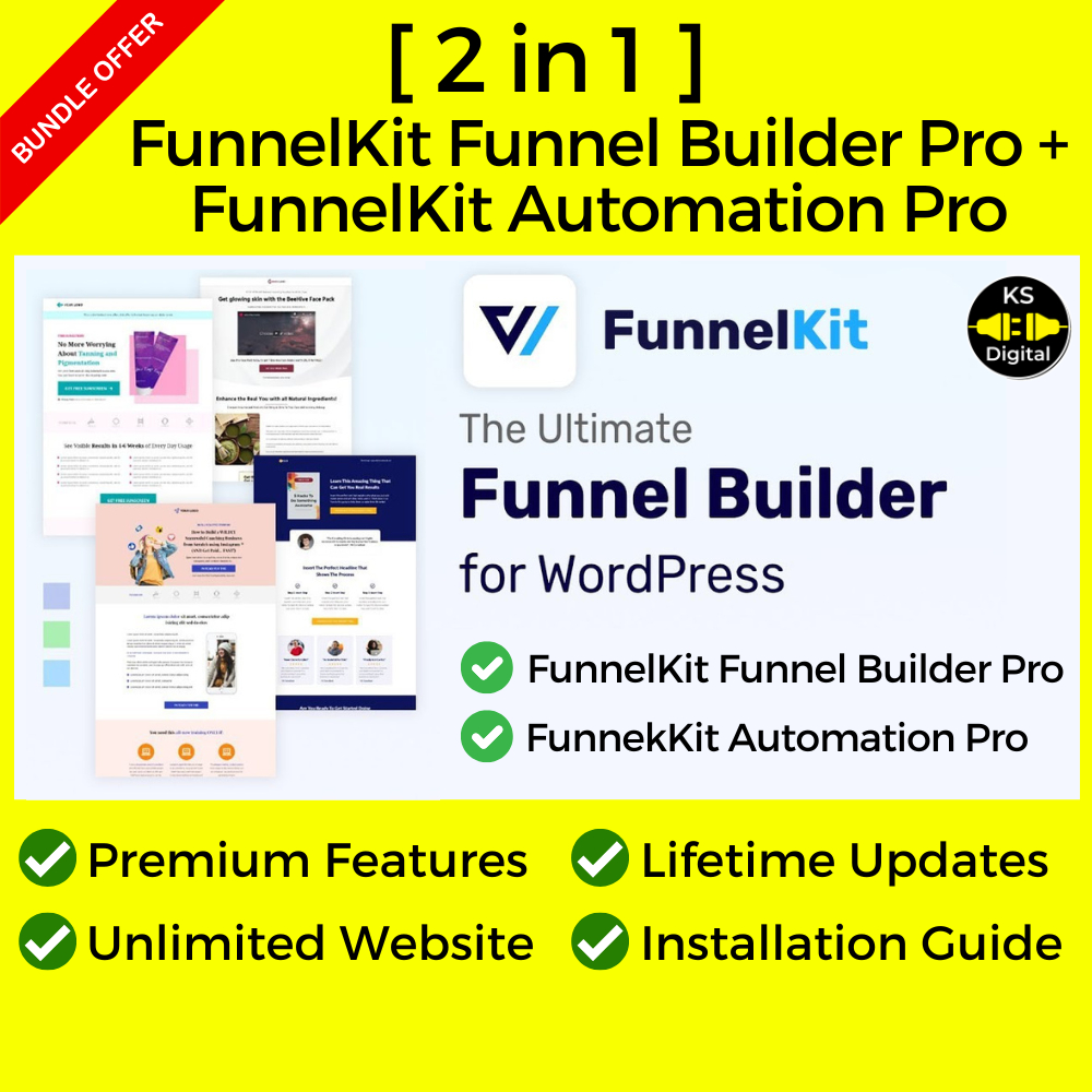 [2 in 1] FunnelKit Funnel Builder Pro + FunnelKit Automation Pro ...