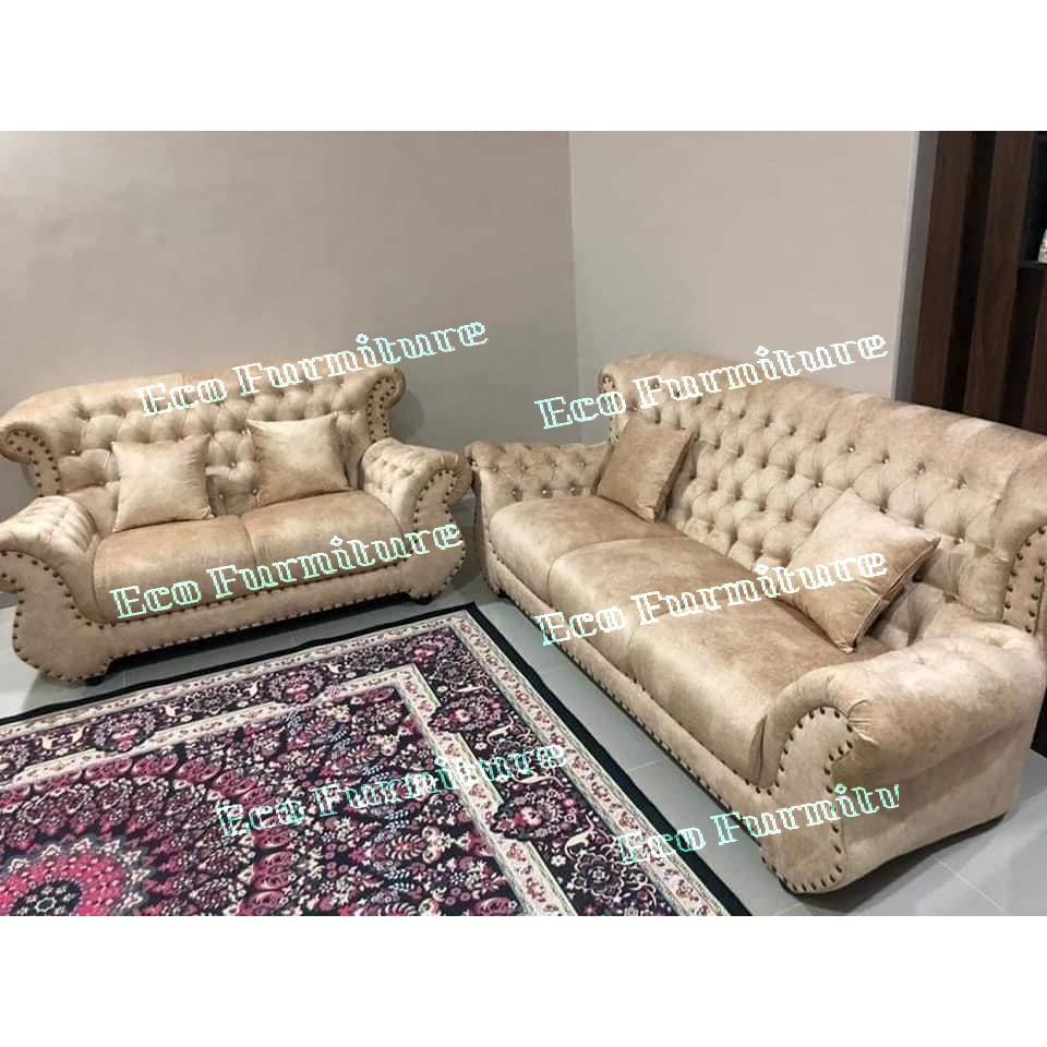 2+3 Seater Velvet Sofa Chesterfield Sofa Baldu | Shopee Malaysia