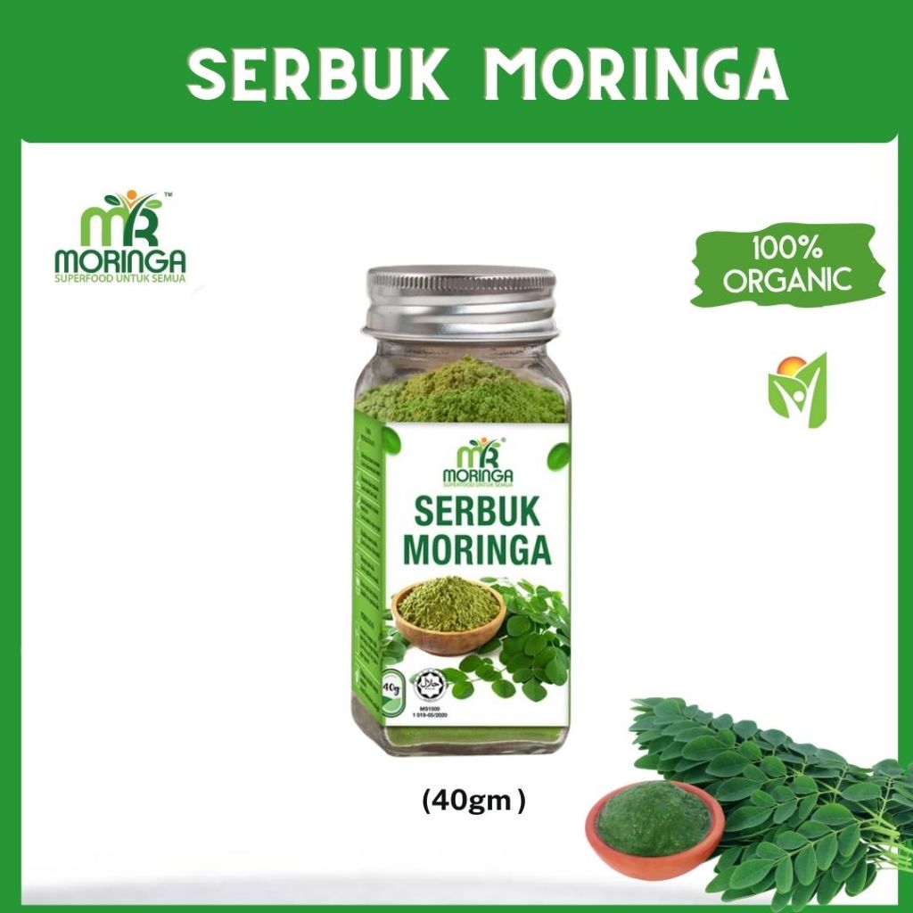 【MR Moringa】Serbuk Moringa Oleifera Daun Kelor (40 mg ) - Atasi ...