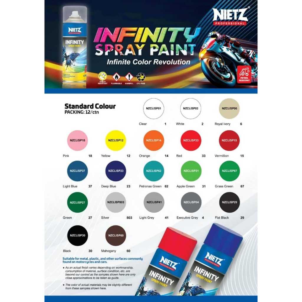 Spray Paint 400ml Galaxy Nietz Spray Paint Cat Can Tin Sembur Cat Spray ...