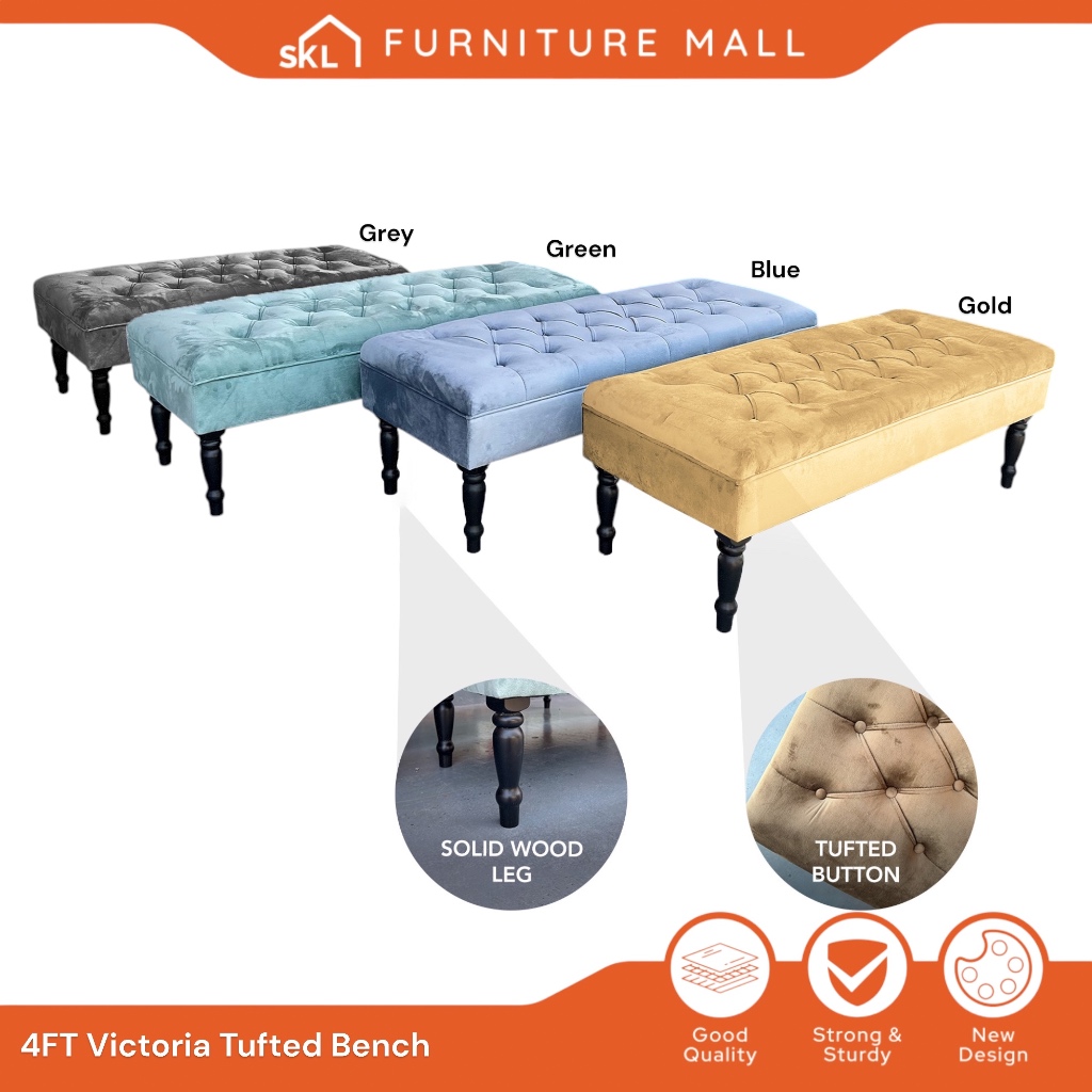 [READY STOCK] SKL Furniture 4FT Century Victoria Tufted Bench With ...