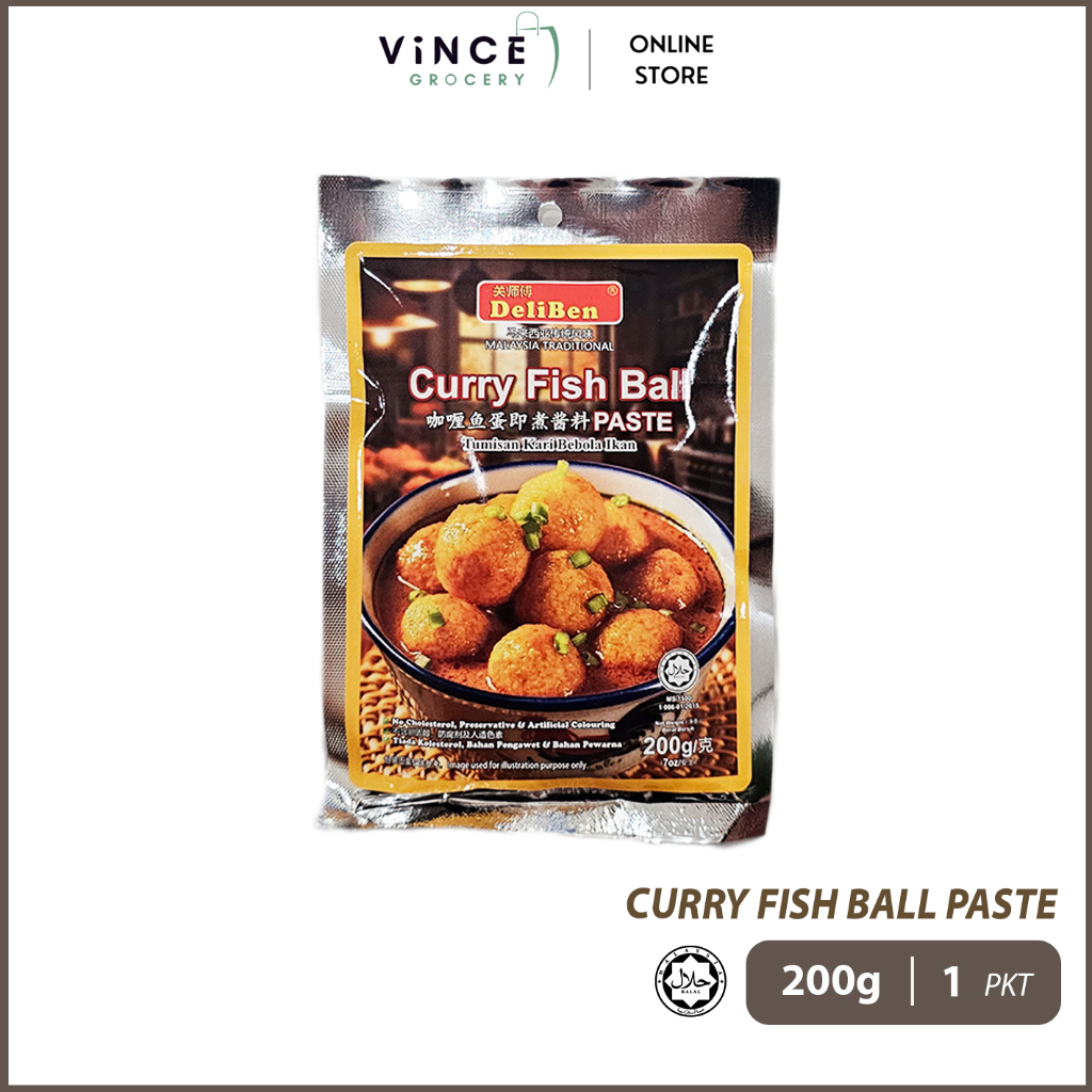 DELIBEN Curry Fish Ball Paste · 关师傅 咖喱鱼蛋即煮酱料 | 200G | Shopee Malaysia