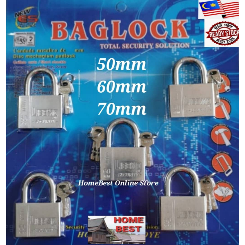 5Pcs Top Security Padlocks Pad Lock Master Key Door Lock Pintu Kunci ...