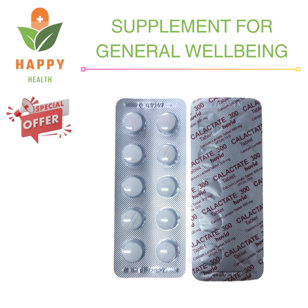 [ Exp 2/2027 ] HOVID CALACTATE 300 CALCIUM LACTATE TABLET 10'S ( 1 ...
