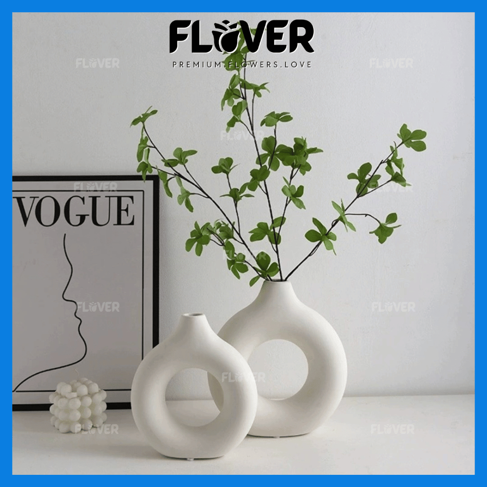 [1Box] Premium Round Plastic Vase Nordic | Doughnut Series Vase | Pasu ...
