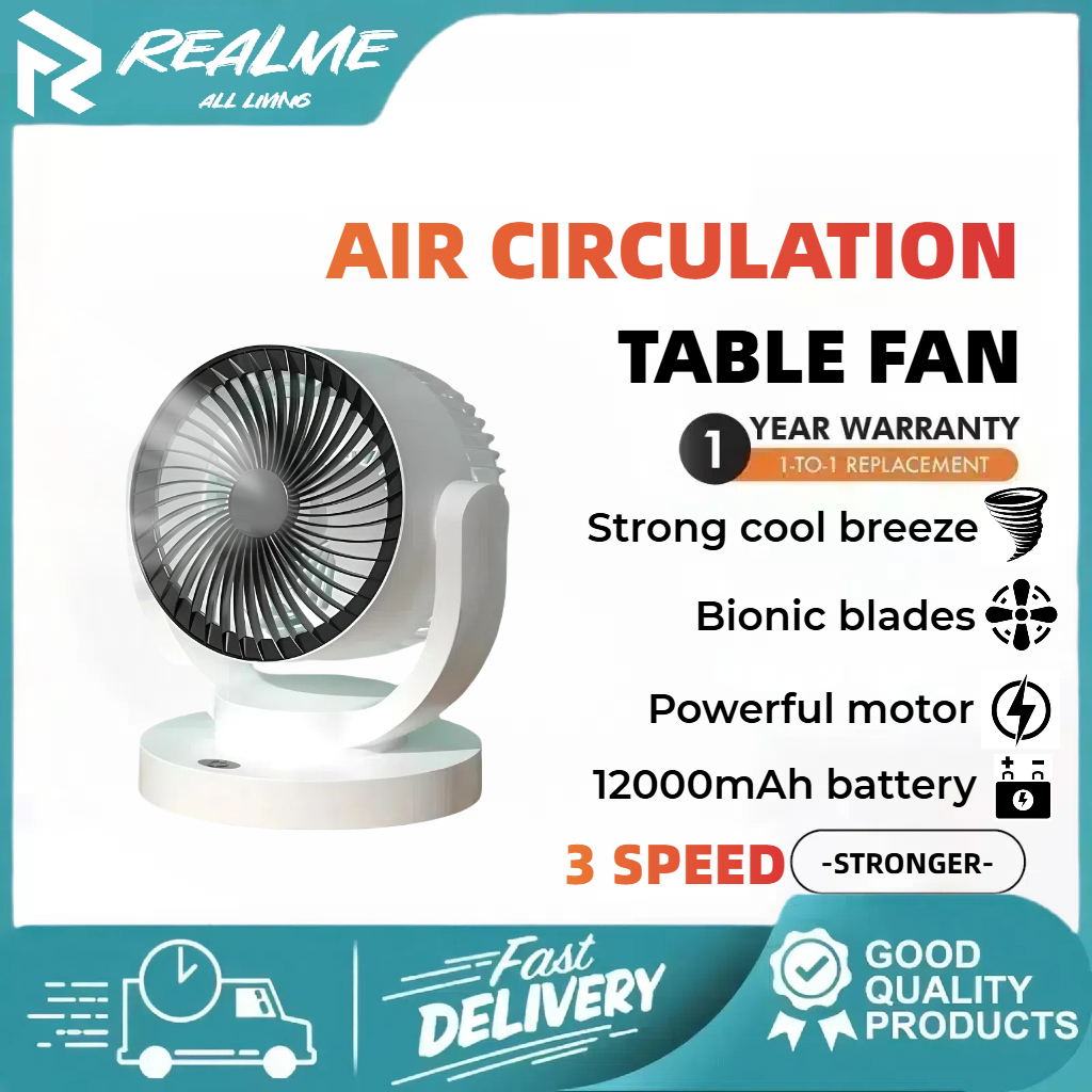 Air Circulation Fan Stong Wind Desk Fan Portable Fan USB Rechargeable ...
