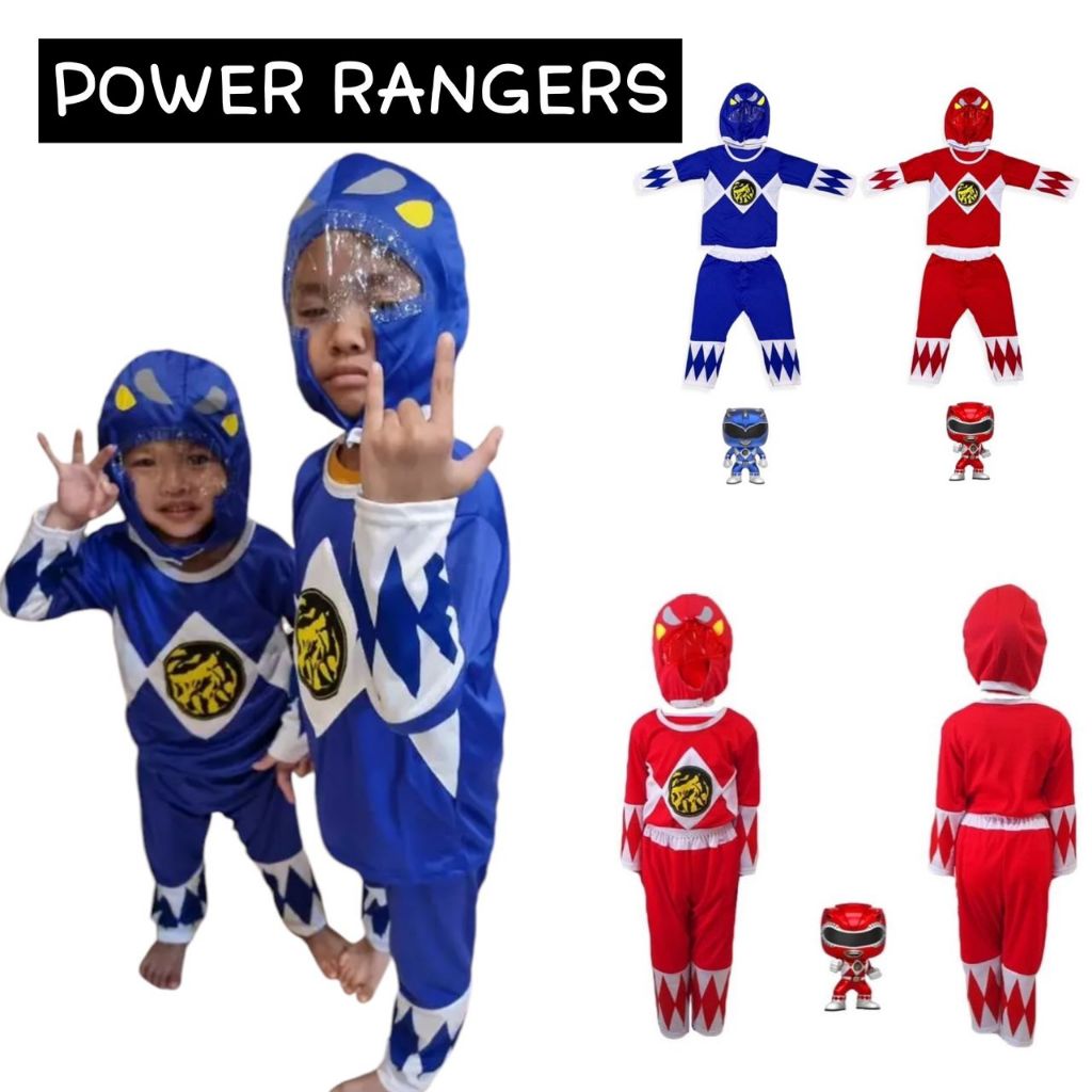 POWER RANGERS CARTOON COSTUME/BAJU CARTOON ANAK/BAJU CARTOON SET KANAK ...