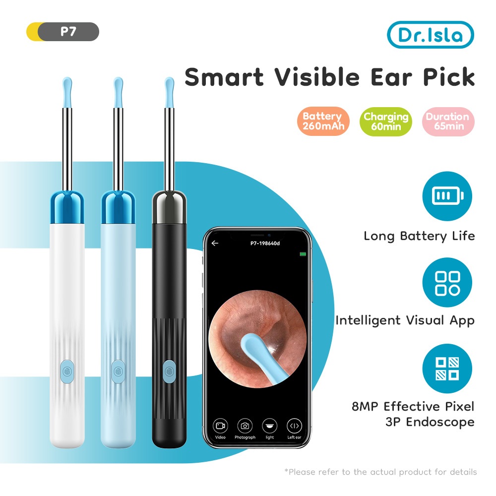 Dr.Isla Ear Wax Removal Ear Pick Wireless Visual Earpick With Camera ...