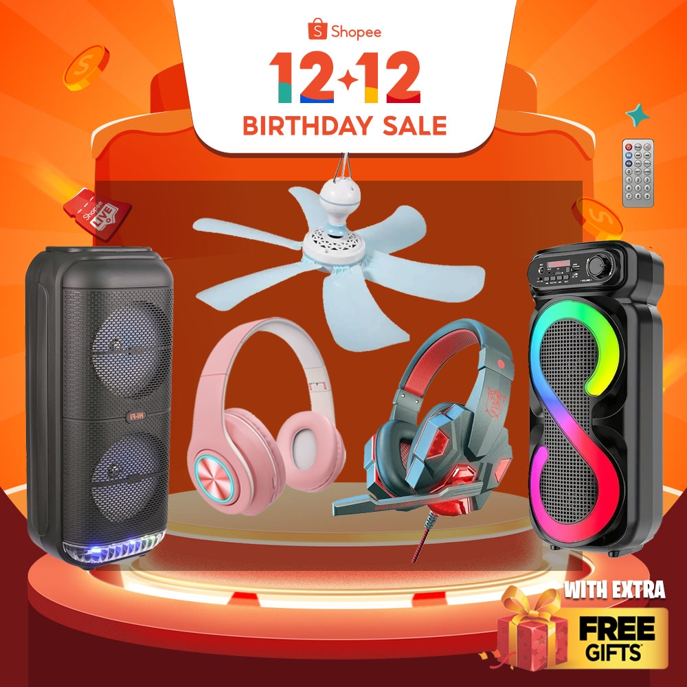 Shopee Exclusive 12.12 Combo Pack Dual Horn Trolley Wireless Speaker ...