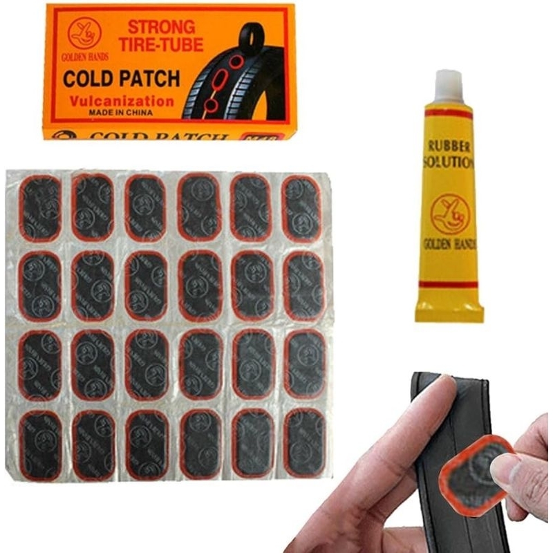 Bicycle Bike Tire Tyre Tube Puncture Repair Kit Tool Rubber Cold Patch ...