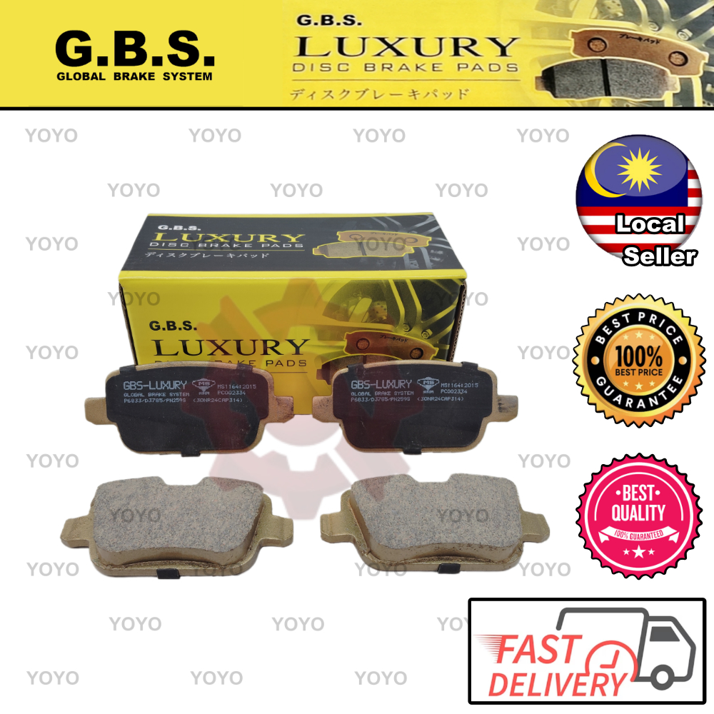 Proton Exora Bold, Preve 1.8, Suprima LUXURY (Rear) Brake Pad (259S ...