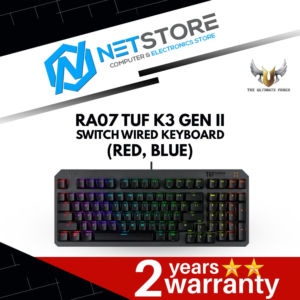 ASUS RA07 TUF K3 GEN II SWITCH WIRED KEYBOARD (RED, BLUE) | Shopee Malaysia