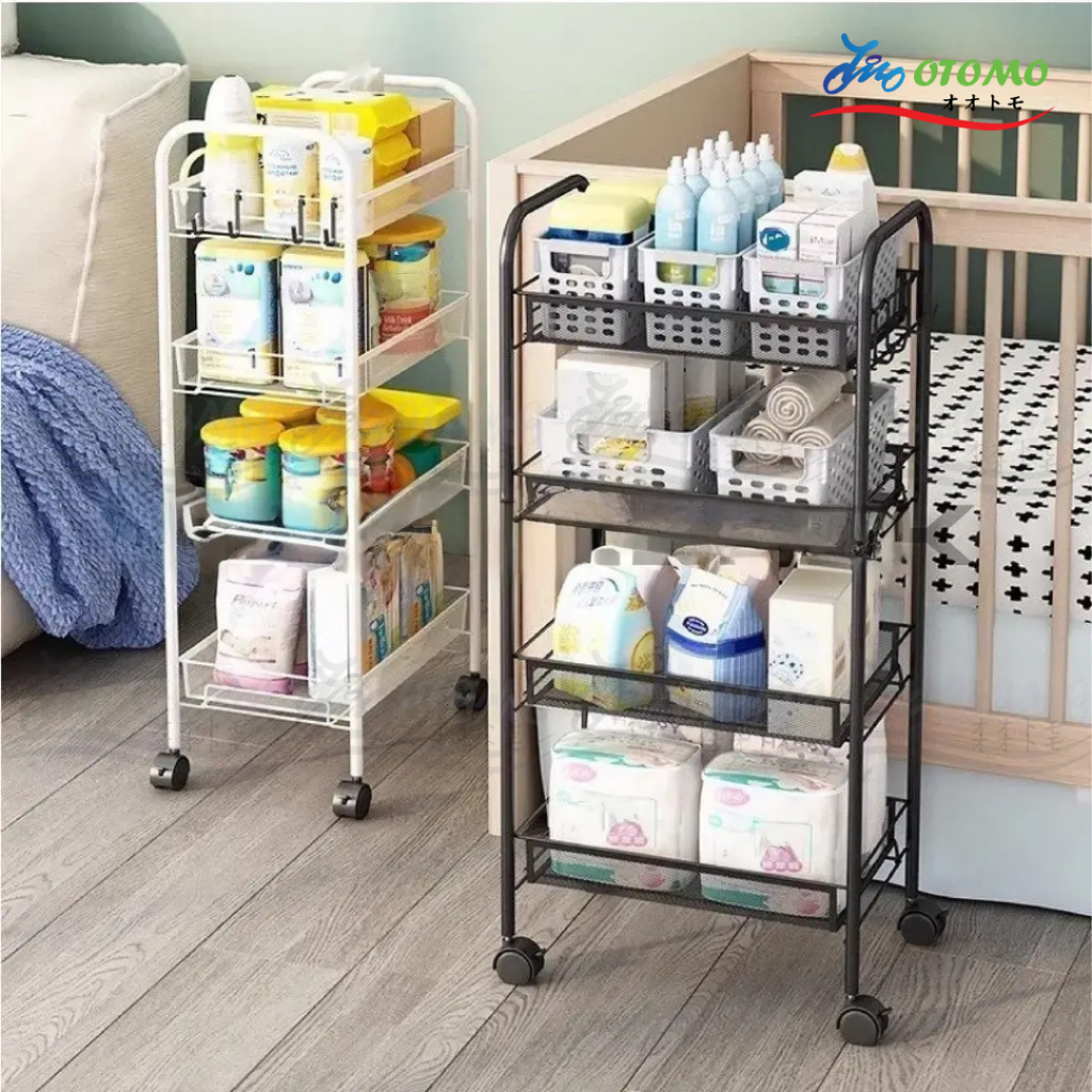 OTOMO Trolley Rack Metal Steel Trolley Storage Rack Rak Troli Beroda ...