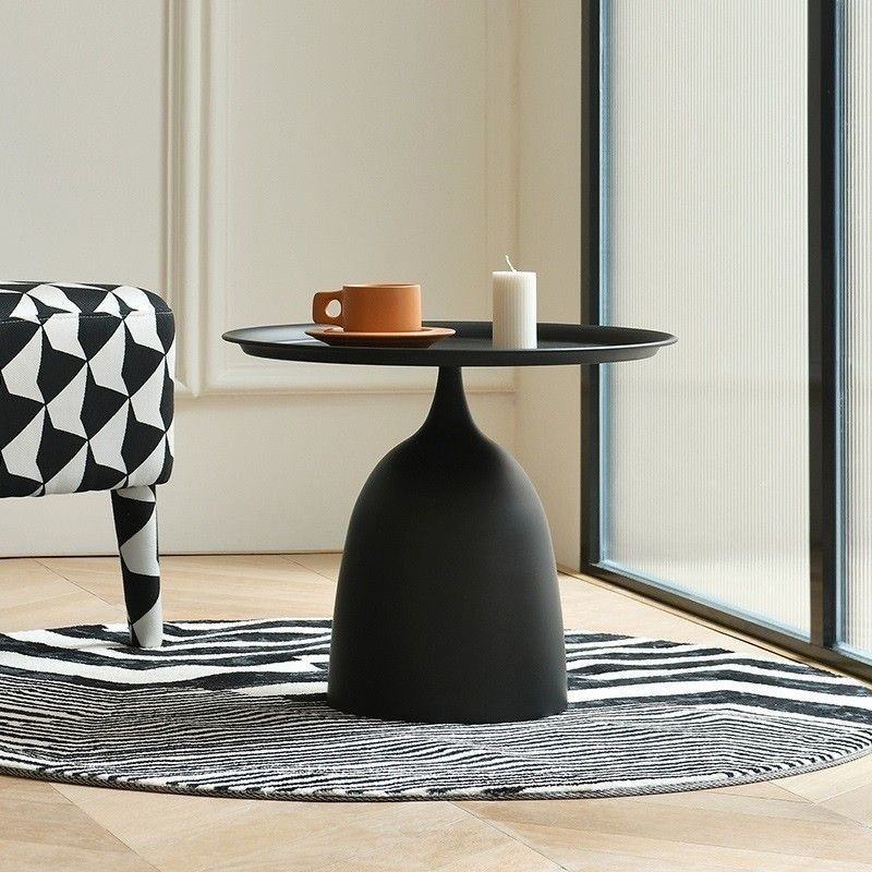 Sofa edge table, minimalist small tea table, black mini modern ...