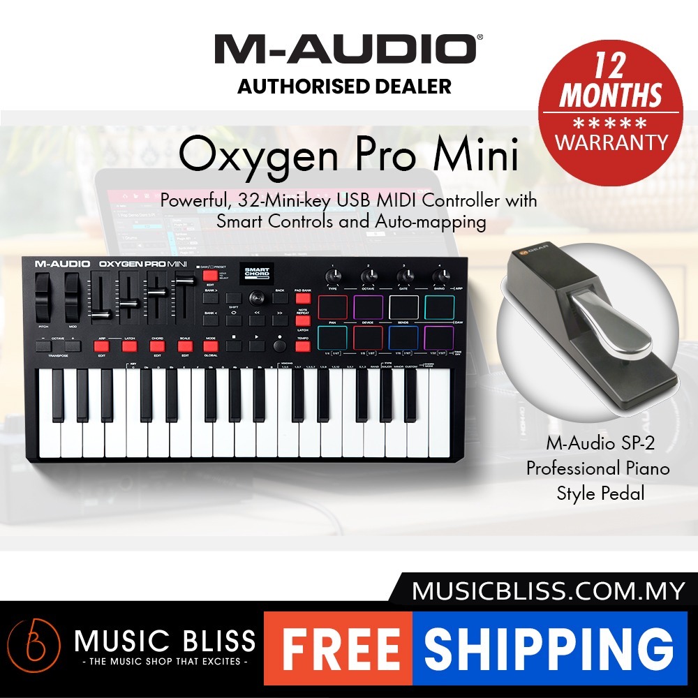 M-Audio Oxygen Pro Mini 32-Mini-Key MIDI Controller Keyboard | Shopee ...