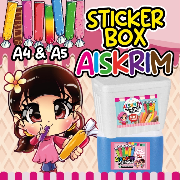 A4/A3 ICE BOX STICKER AISKRIM MALAYSIA WATERPROOF READY STOCK | Shopee ...