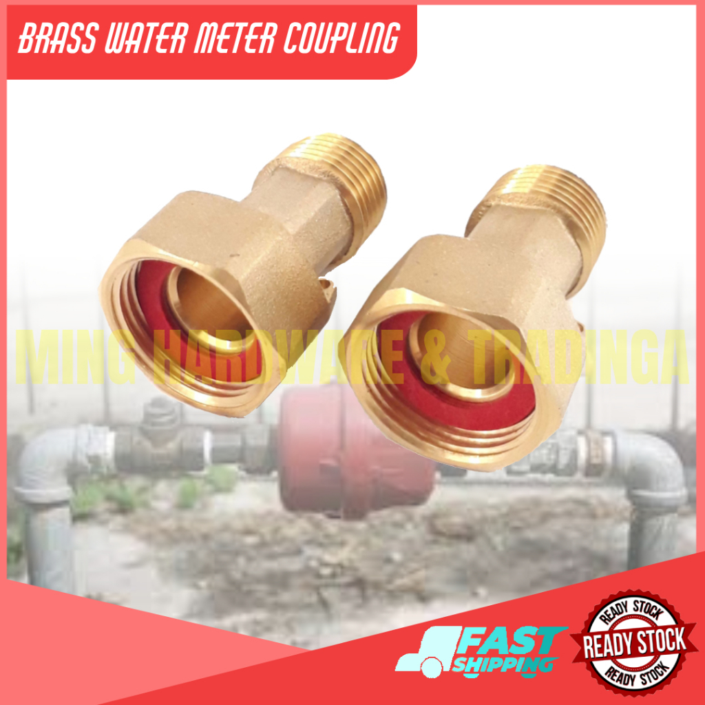 SAJ BRASS WATER METER COUPLING SET / RED FLAT WASHER | Shopee Malaysia