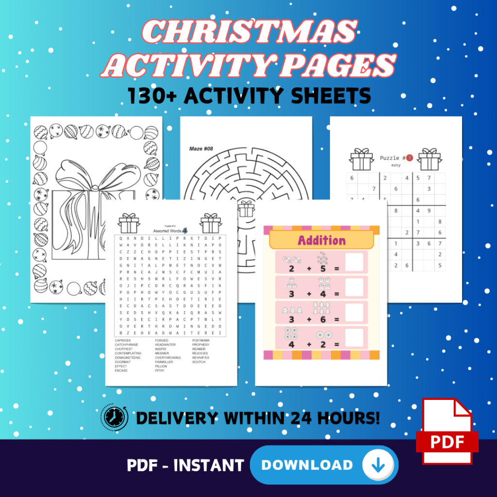 (PDF) 130+ Christmas ACTIVITY Pages - Kids Printable Activity Book ...