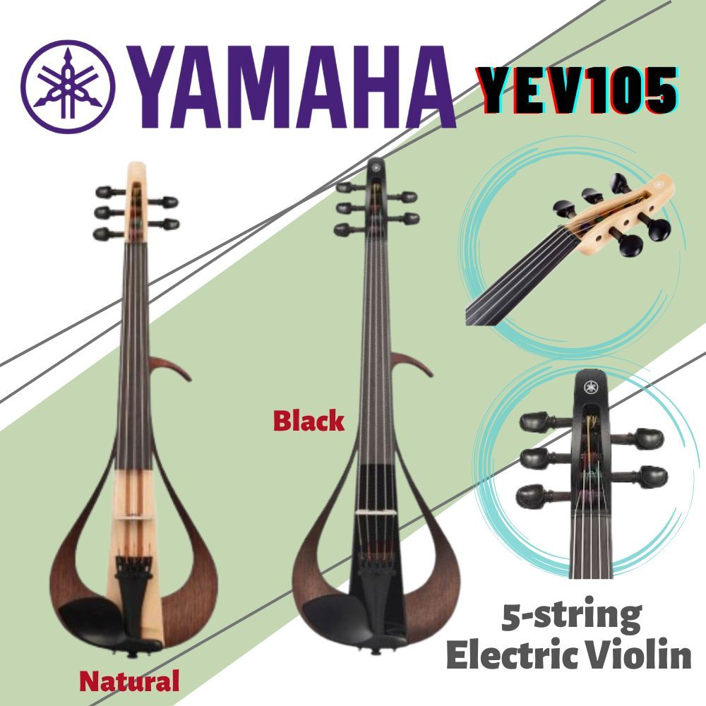 Yamaha YEV105 5-string Electric Violin - Natural / Black (YEV-105 YEV ...