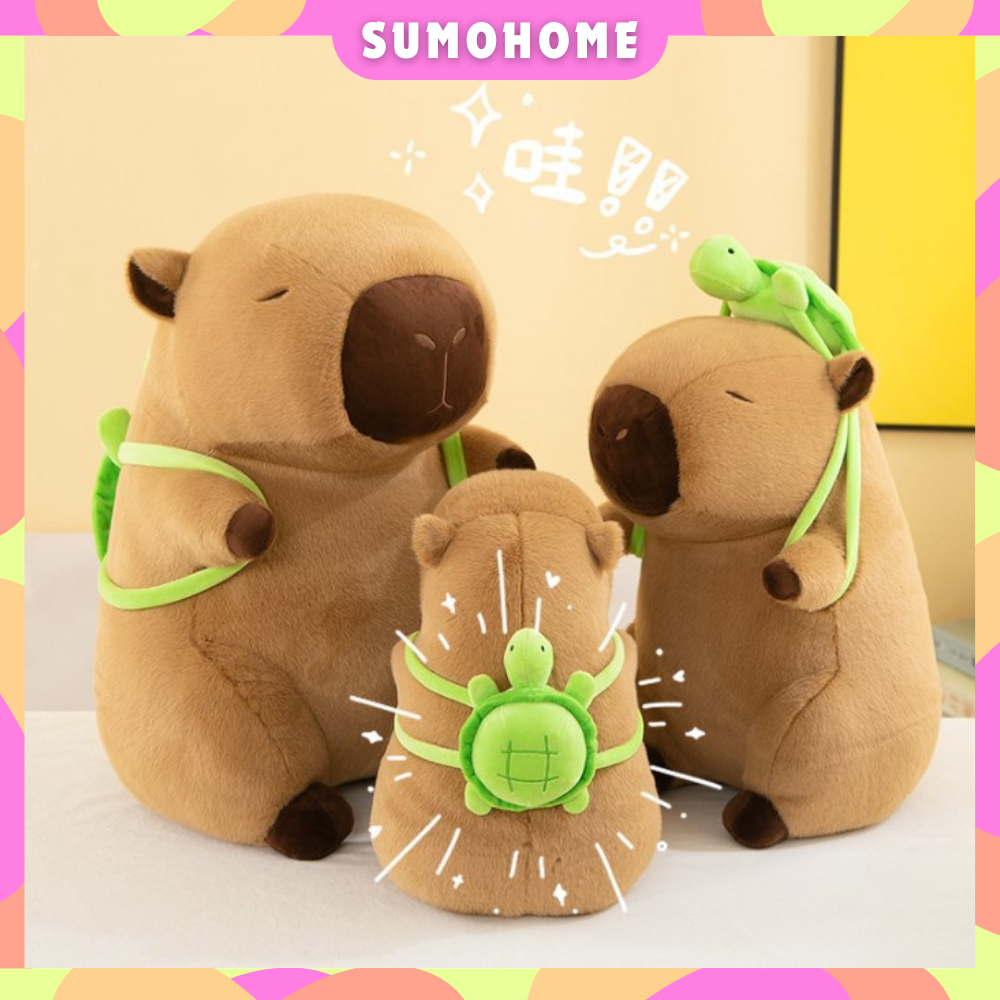 Capybara Plush 35cm/55cm/90cm Anak Patung Capybara Animal Stuffed Toys ...