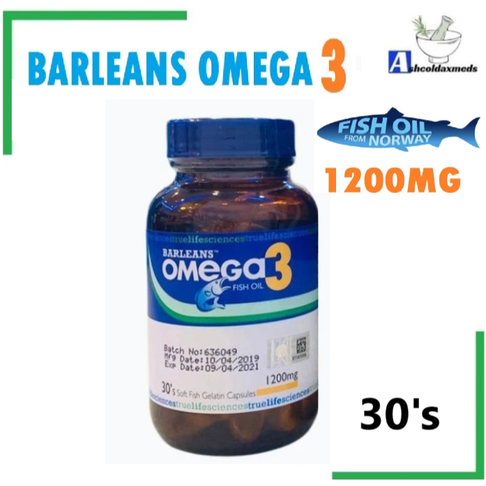 Barleans Omega 3 Fish Oil 1200mg (Fish Oil Imported from Norway ...
