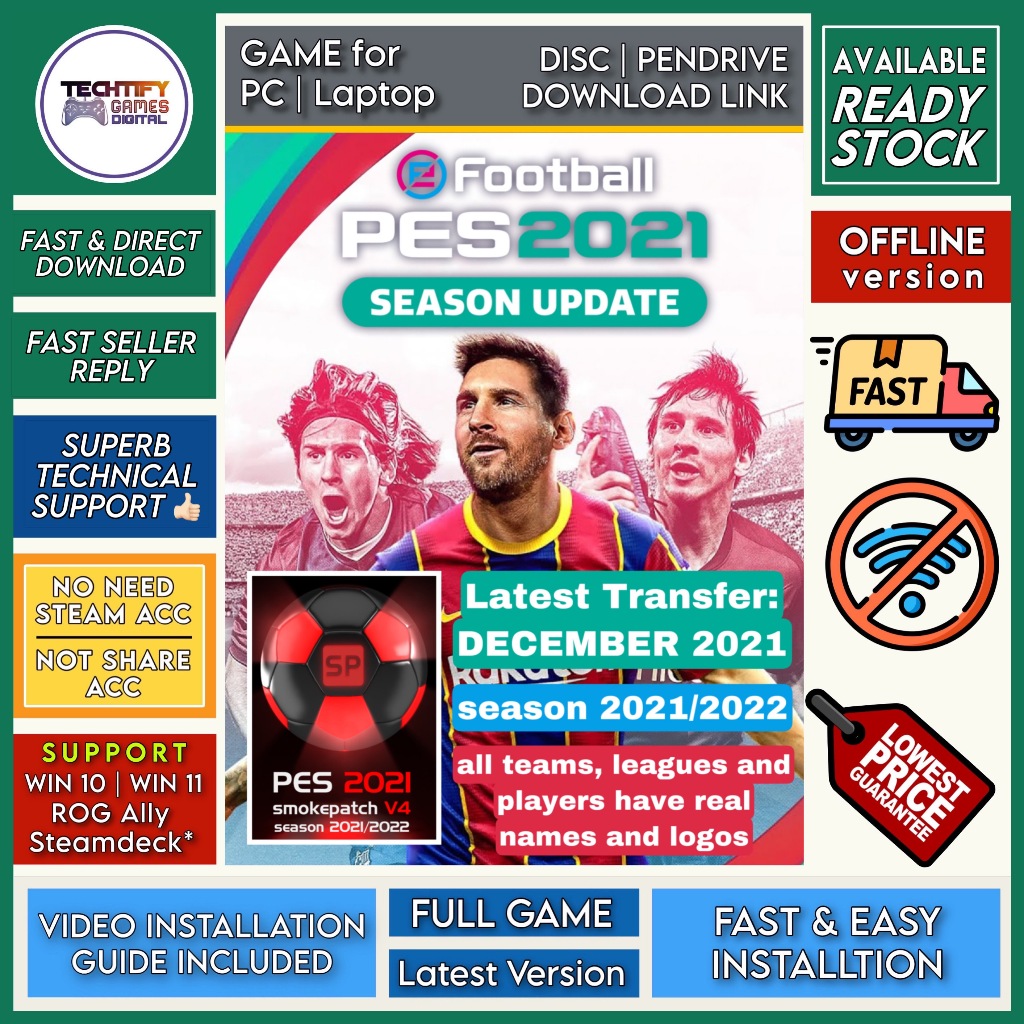 [PC Game] PES 2021 + Smoke Patch Season 2021/2022 - Offline [Disc ...
