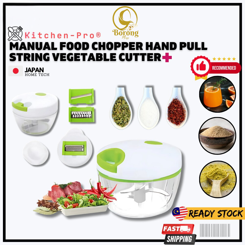 Manual Food Chopper Hand Pull String Vegetable Onions Garlic Cutter ...