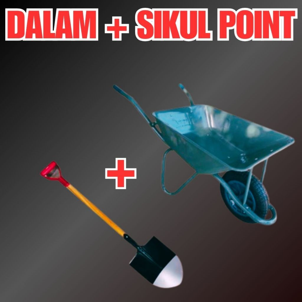 KERETA SORONG BESI PVC WHEEL BARROW TOLAK HEAVY DUTY DEEP SHALLOW ...