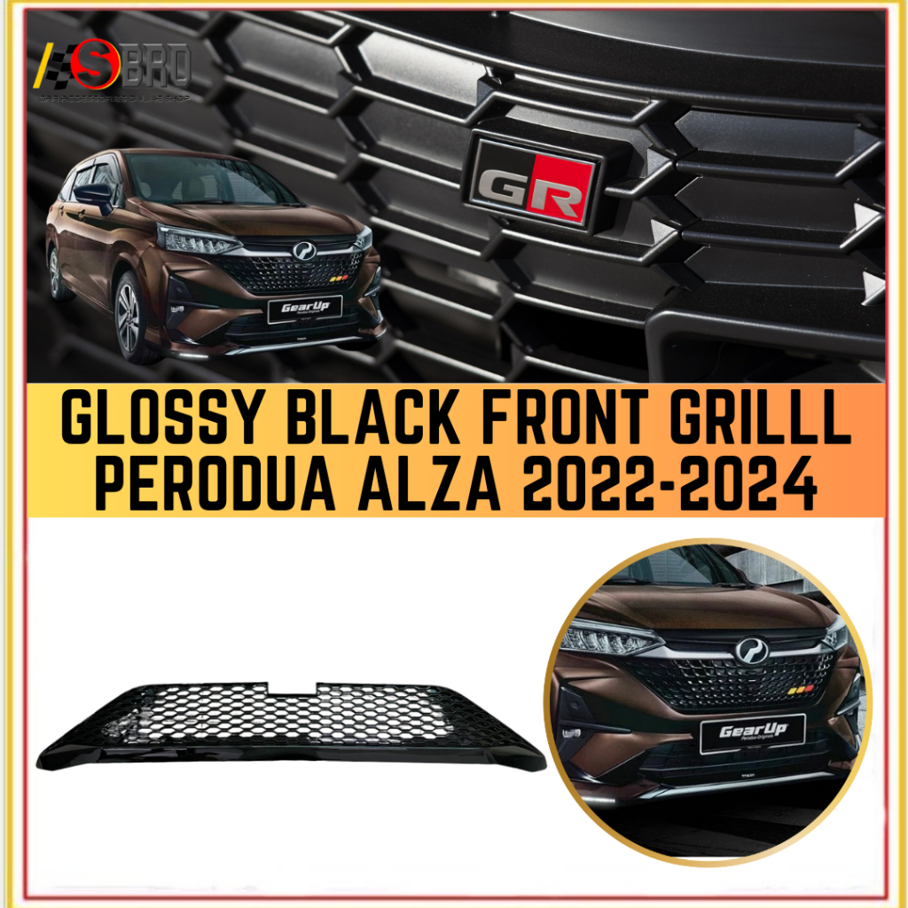 Perodua Alza 2022-2024 Front Grill Glossy Black (Mini Cooper Style) RS ...
