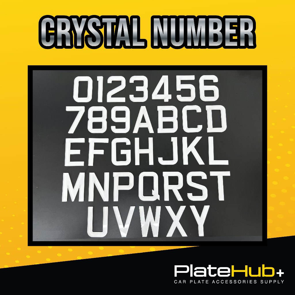 3D Crystal Numbers / Nombor Plate Kereta Krystal Nombor / 水晶车牌字母 ...