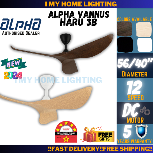 Alpha Vannus Haru 3B 56 40 Ceiling Fan DC Motor 3 Blade With Light ...