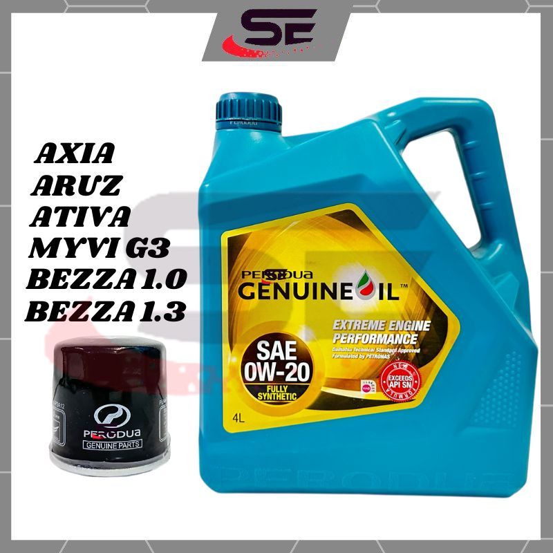 Perdua Engine Oil 0w20 4L Fully Synthetic Minyak Hitam + Oil Filter ...