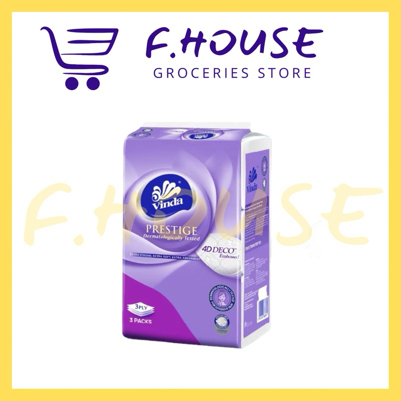 Vinda Prestige 4D Deco Embossed Facial Tissue (3 x 100’s) | Shopee Malaysia