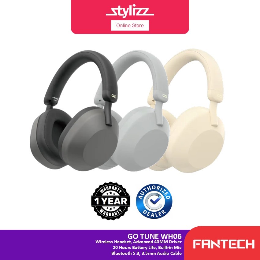 FANTECH GO TUNE WH06 WIRELESS HEADSET - 20 HOURS BATTERY LIFE, 40MM ...