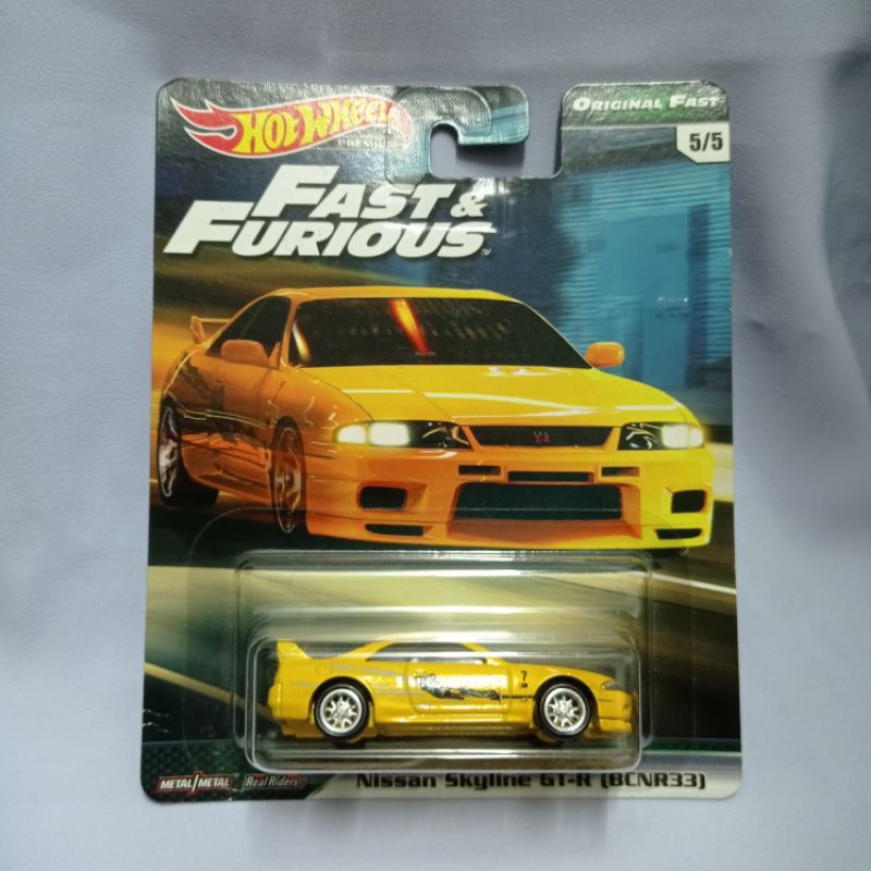 Nissan Skyline GTR R33 Fast Original Fast Furious Yellow Hot Wheels ...