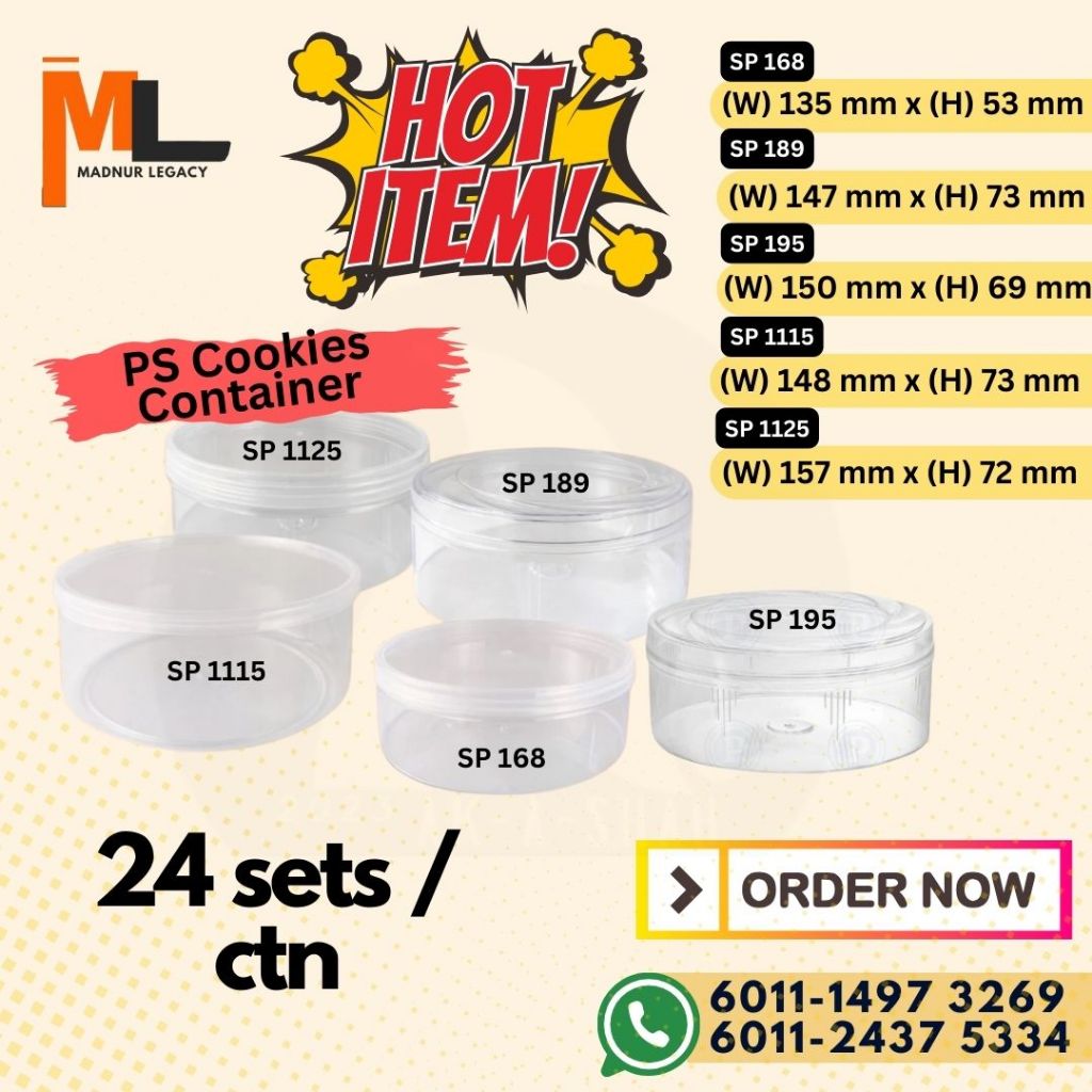 BEKAS KUIH/BISKUT RAYA - PLASTIC ROUND COOKIES CONTAINER | Shopee Malaysia