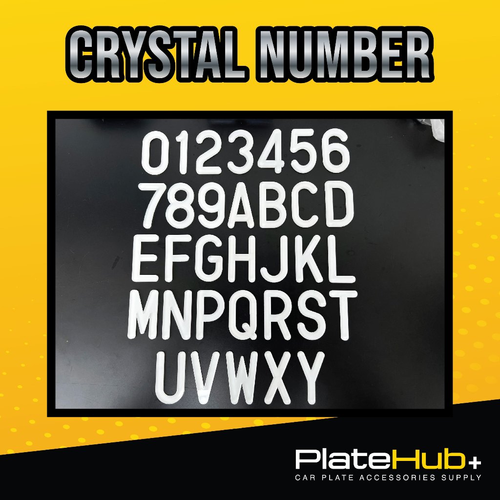 RL62_3D Crystal Numbers / Nombor Plate Kereta Krystal Nombor / 水晶车牌字母 ...