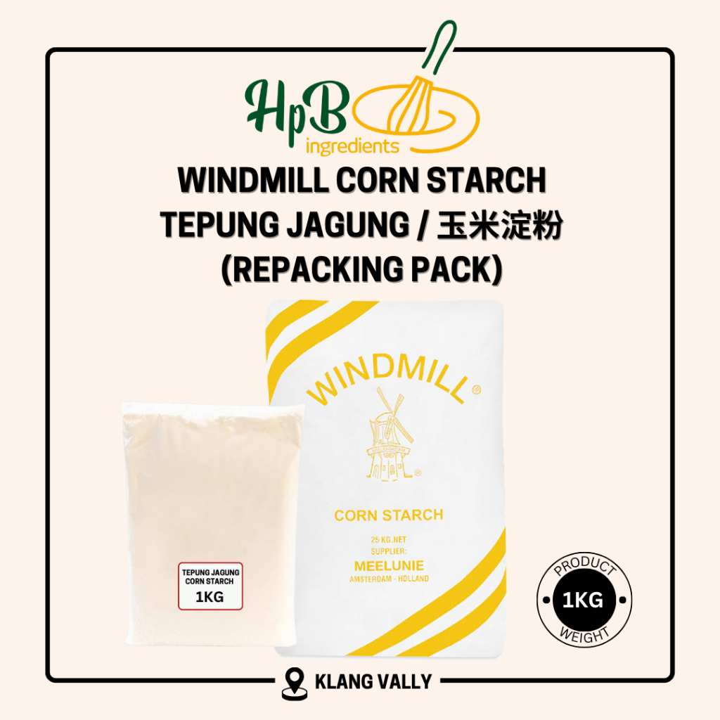 WINDMILL Tepung Jagung/ Corn Starch 玉米淀粉 1kg (Repacking Pack) | Shopee ...