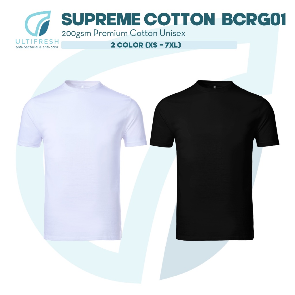 ULTIFRESH Plain Cotton T Shirt Adult Beam Supreme Cotton Tshirt Tebal ...