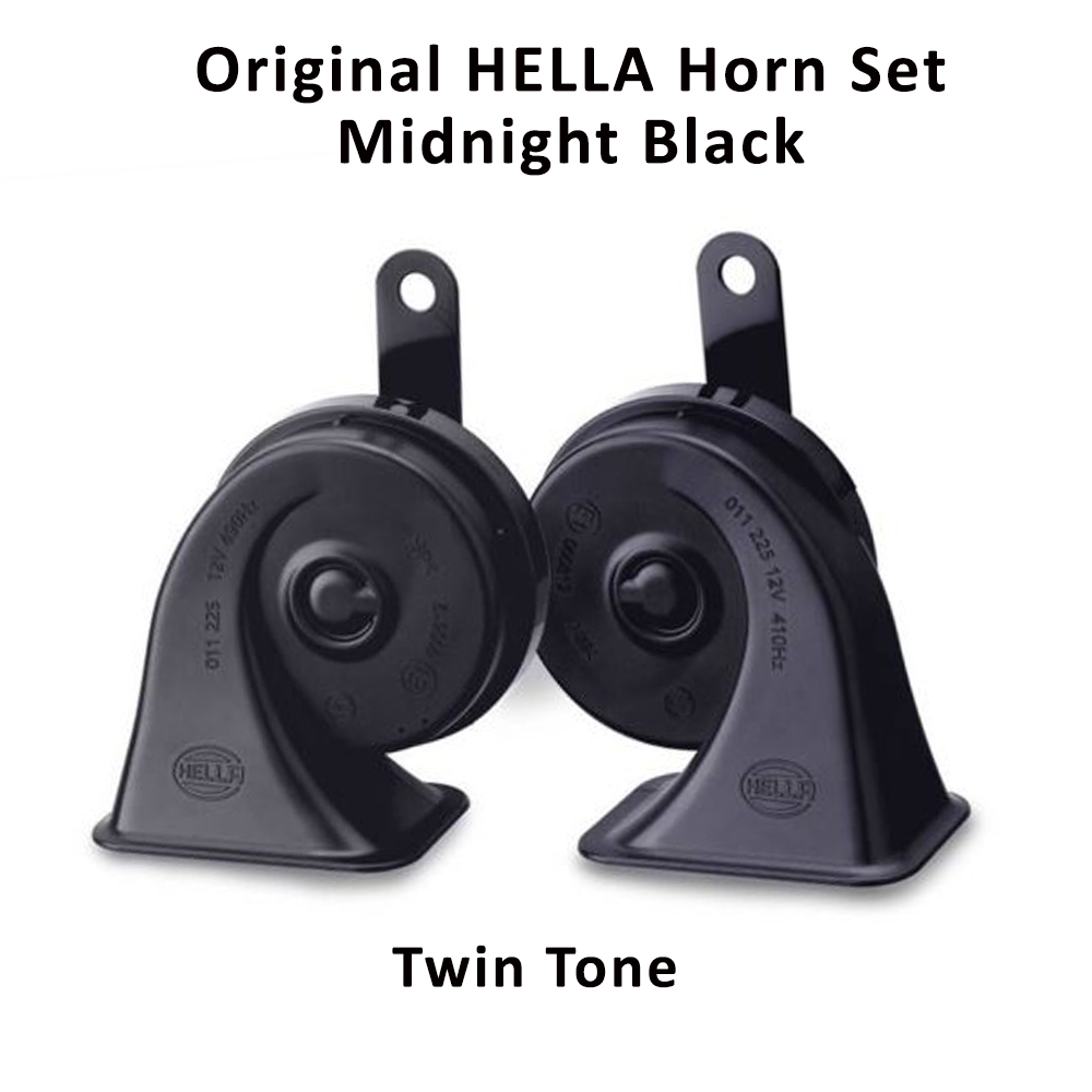 100% ORIGINAL Car/Motor Horn 12V HELLA Midnight Black Snail Horn Set ...