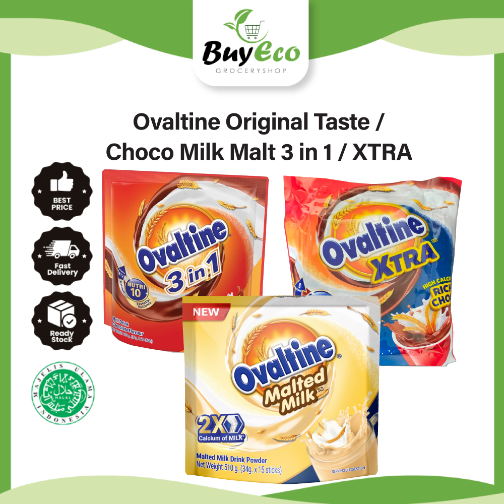 Ovaltine Original Taste / Choco Milk Malt 3 in 1 / XTRA | Shopee Malaysia