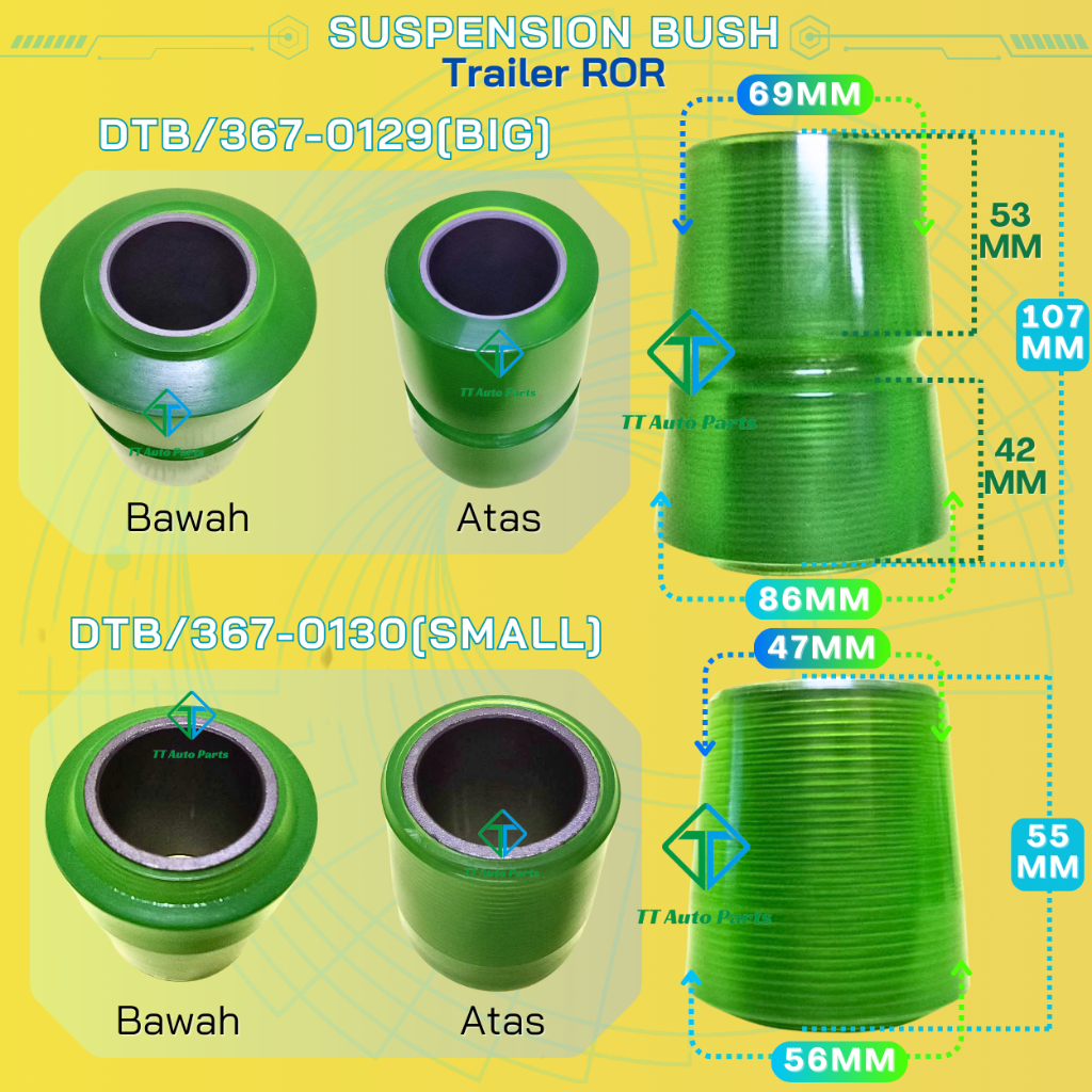 Trailer Ror York Tmc Suspension bush Equalizer bush (14A2760=small ...