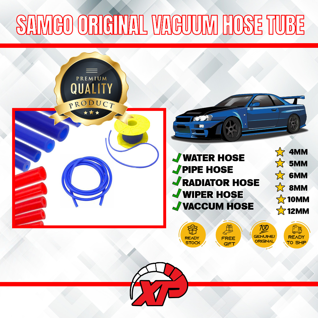 Samco hose pipe tube paip water radiator vacuum 4mm 3mm 5mm 6mm 8mm 10mm 12mm blue red myvi ...