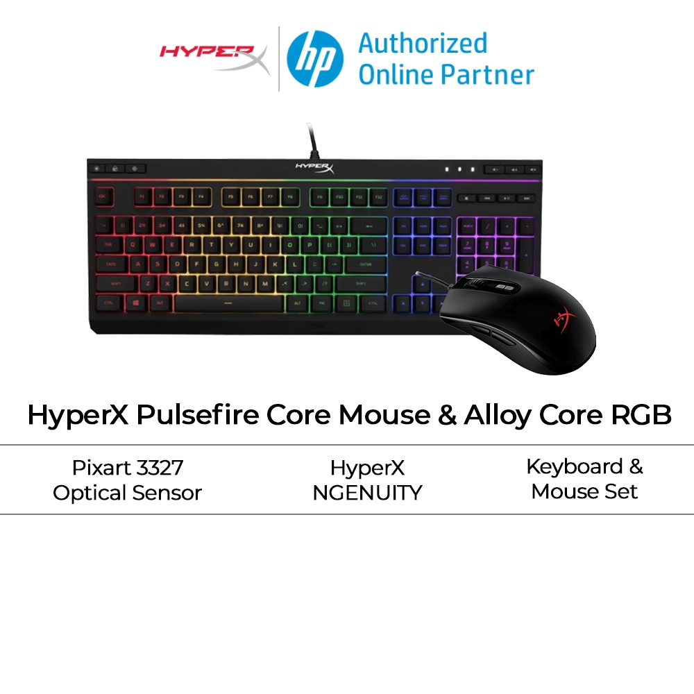HyperX Pulsefire Core & Alloy Core RGB Gaming Keyboard & Mouse [4P4F8AA ...